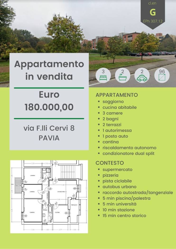 Quadrilocale via Fratelli Cervi 8, Madonnina, Pavia