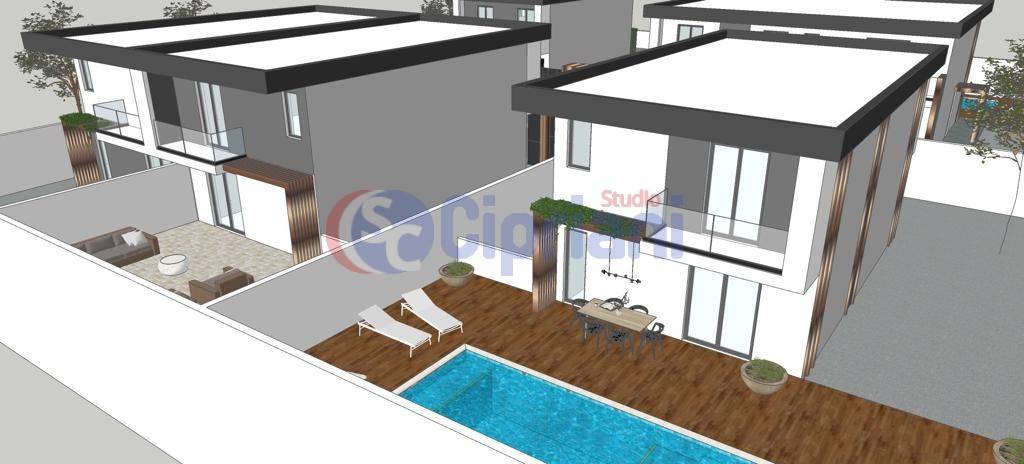 Villa bifamiliare via Giorgio Amendola, Parete