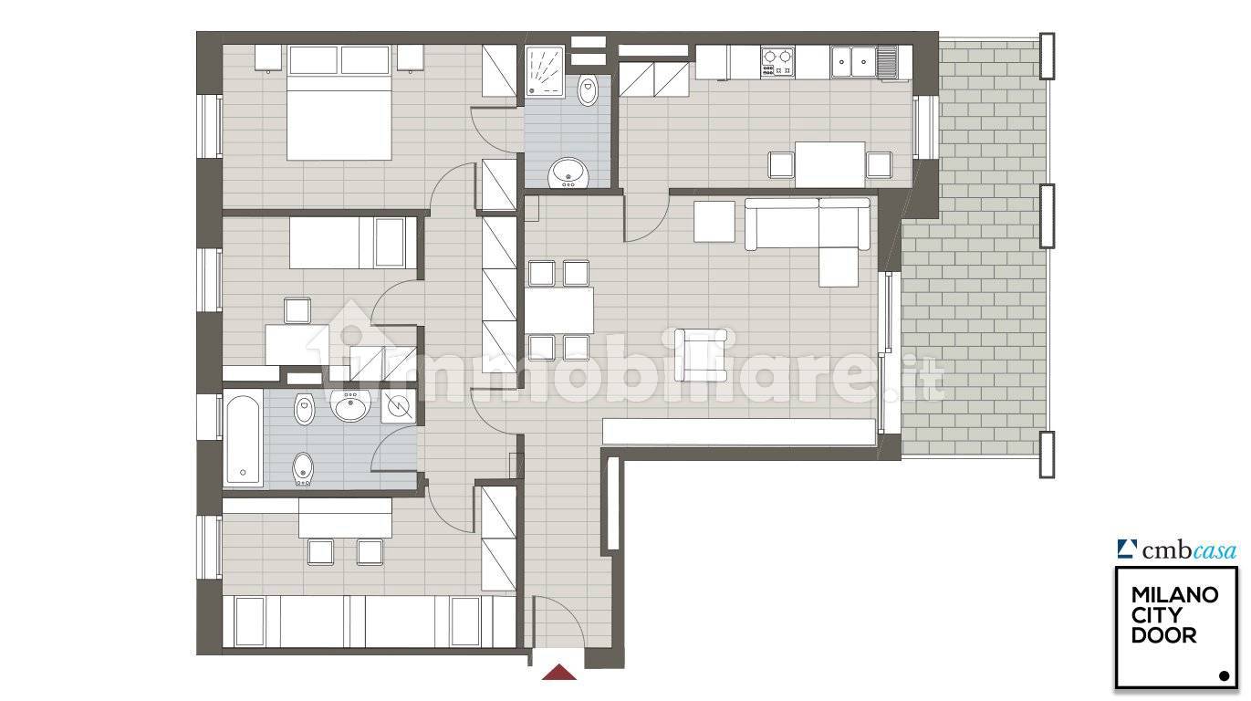 Quadrilocale via Valleambrosia 21, Rozzano