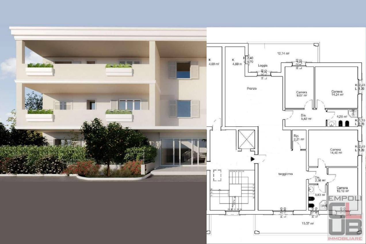 Attico via Luigi Cherubini, Pontorme - Cortenuova, Empoli