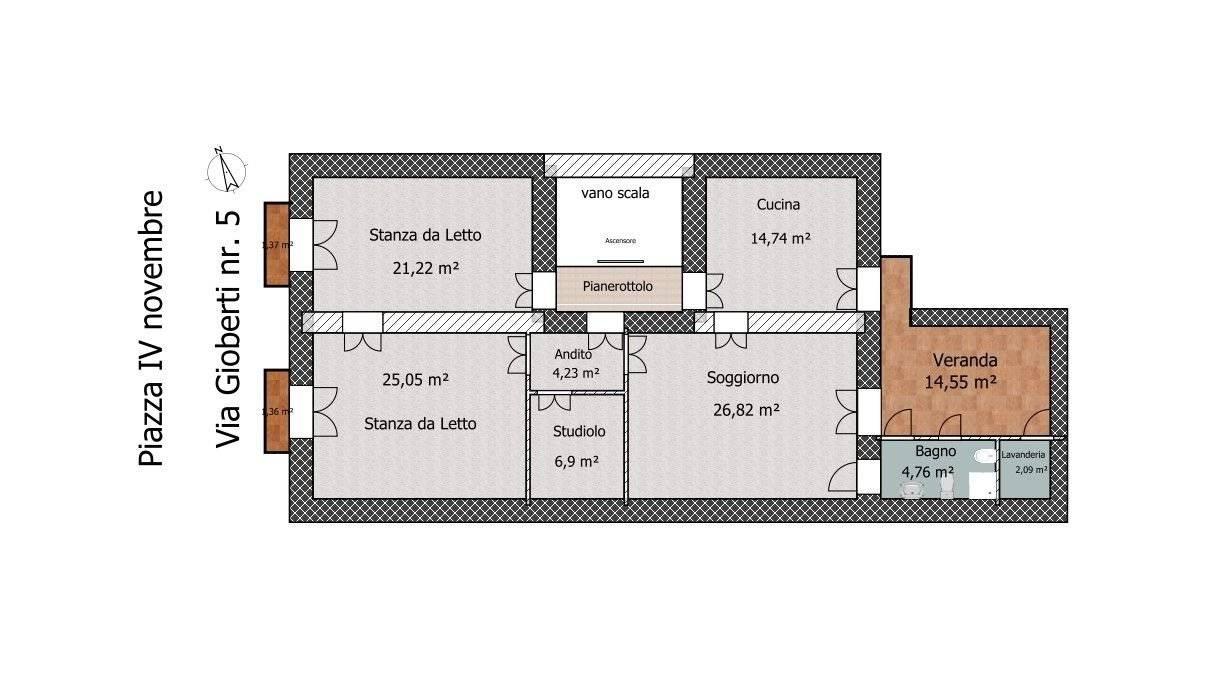 Quadrilocale via Vincenzo Gioberti 10, Centro, Bosa