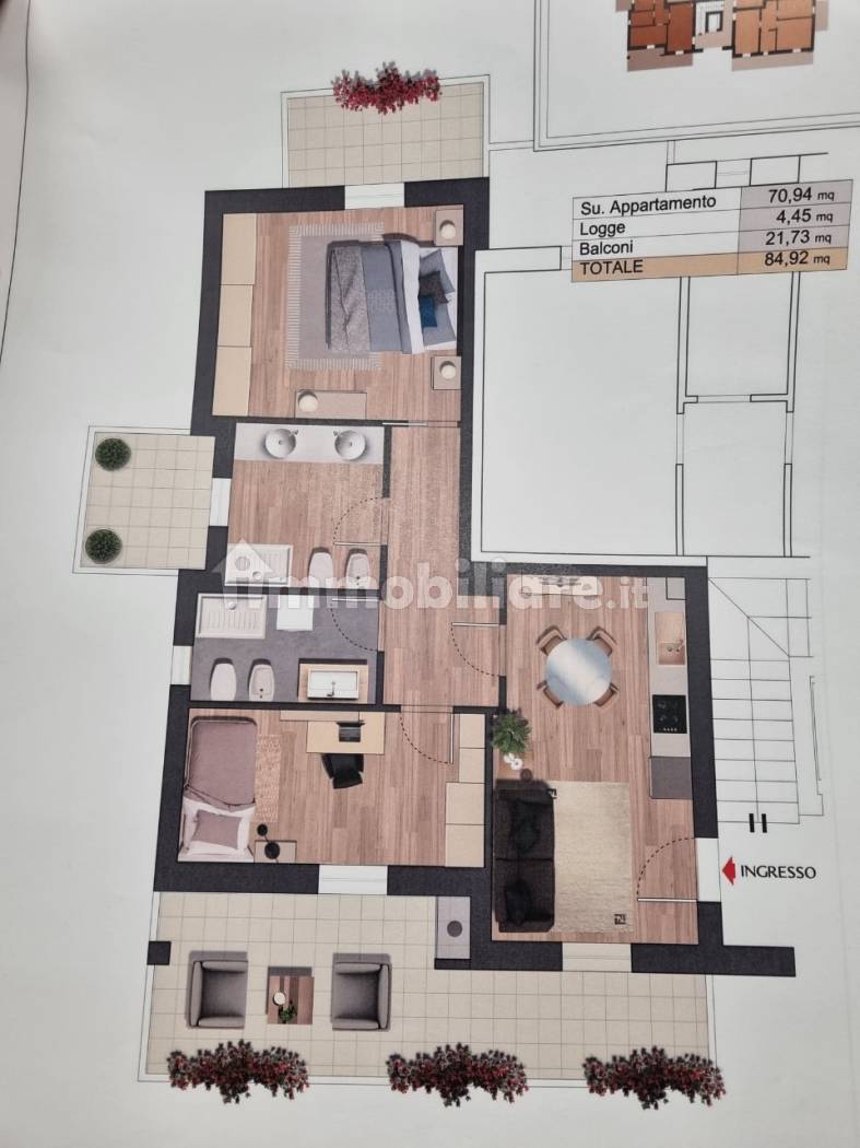 Trilocale nuovo, terzo piano, Villa Ceccolini, Pesaro