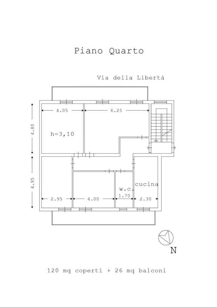 Quadrilocale via della Libertà 3, Via Imera, V. della Vittoria, Via Dante A., Agrigento