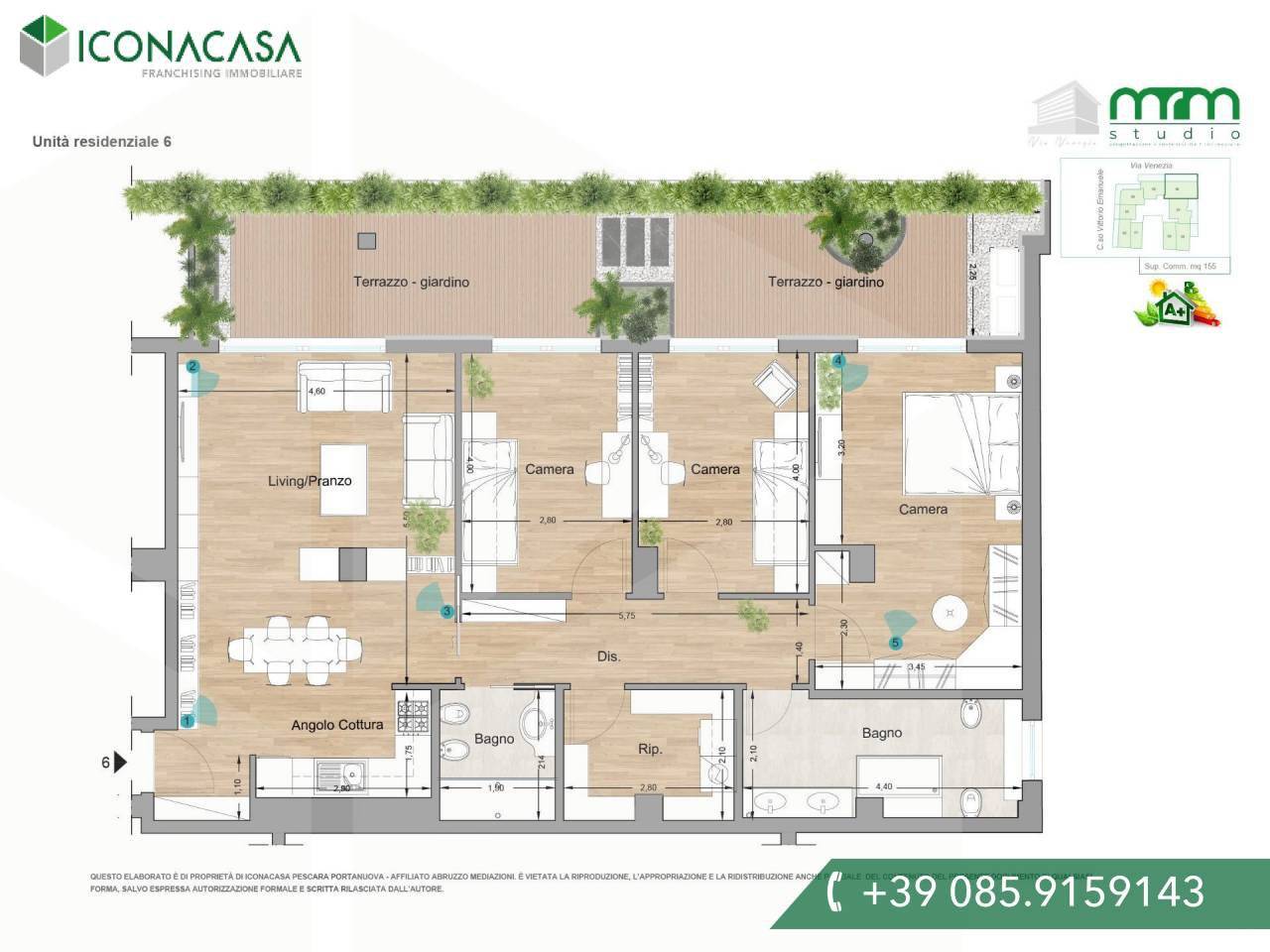 Quadrilocale via Venezia 4, Via Venezia - Lungofiume Paolucci, Pescara