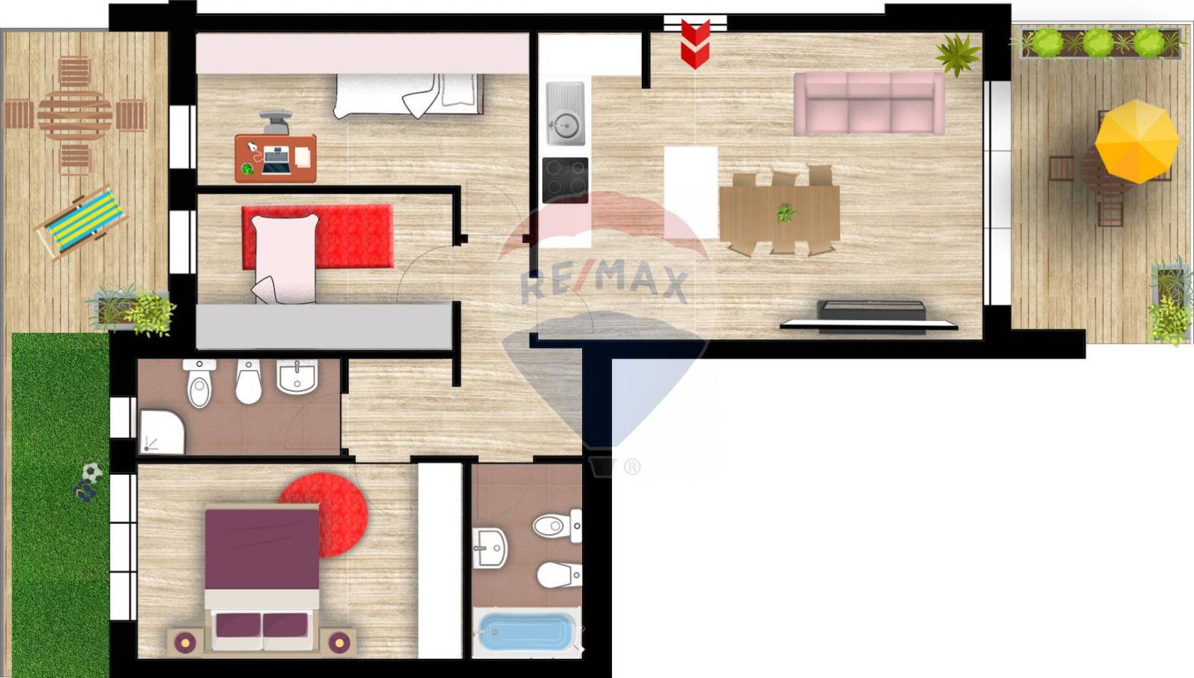 Quadrilocale nuovo, primo piano, Ospedale, Rimini