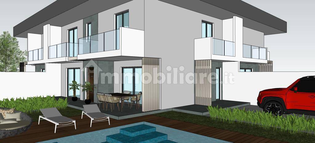 Villa bifamiliare via Sandro Pertini, Parete