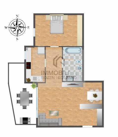 Bilocale via Renon 12, Piani, Bolzano