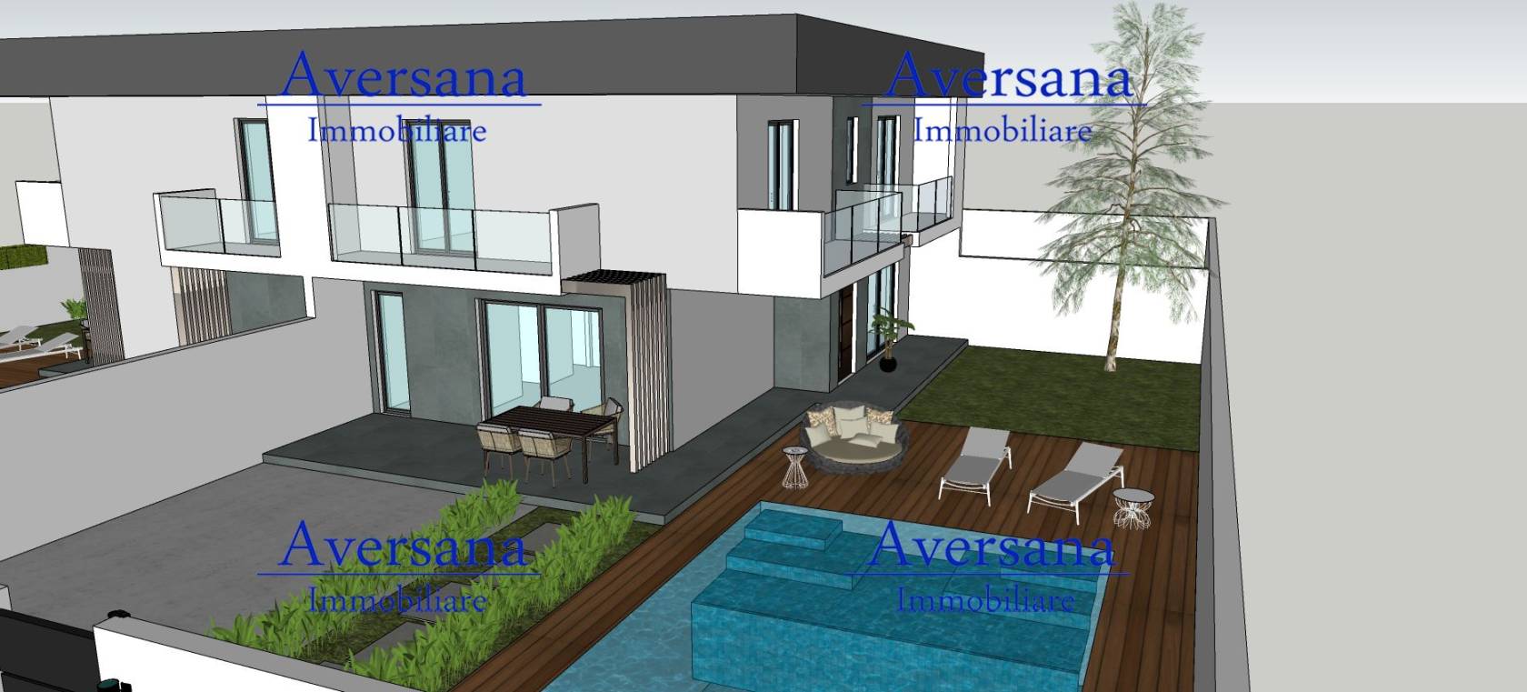 Villa bifamiliare via Giorgio Amendola, Parete