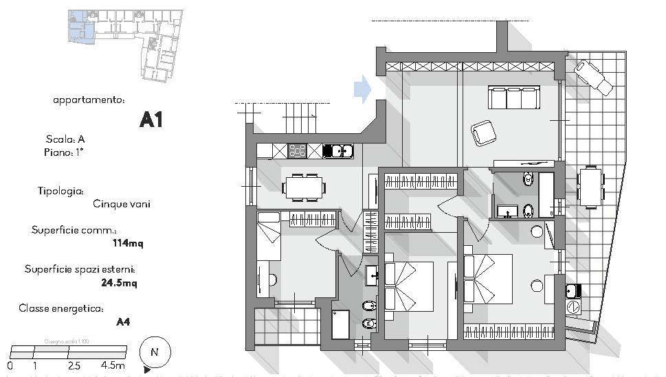 Appartamento via Giulio Cesare, Sesto Città, Sesto Fiorentino