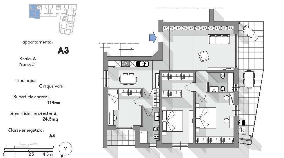 Appartamento viale Giulio Cesare, Sesto Città, Sesto Fiorentino