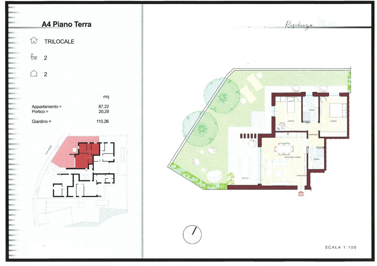 Trilocale via Roma 32, Azzano San Paolo