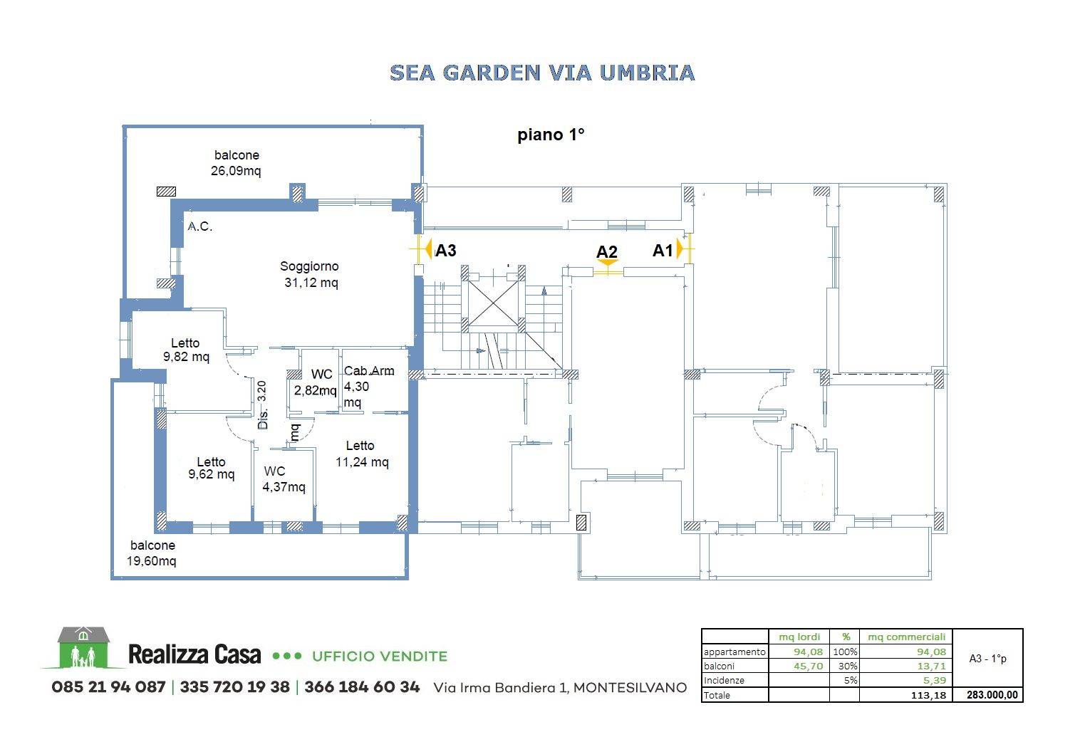 Quadrilocale via Umbria 13, Villa Verrocchio, Montesilvano