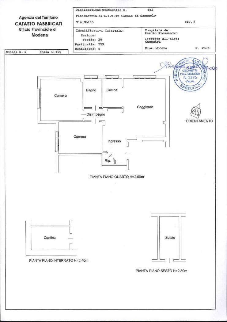 Trilocale via Goito 5, Centro, Sassuolo