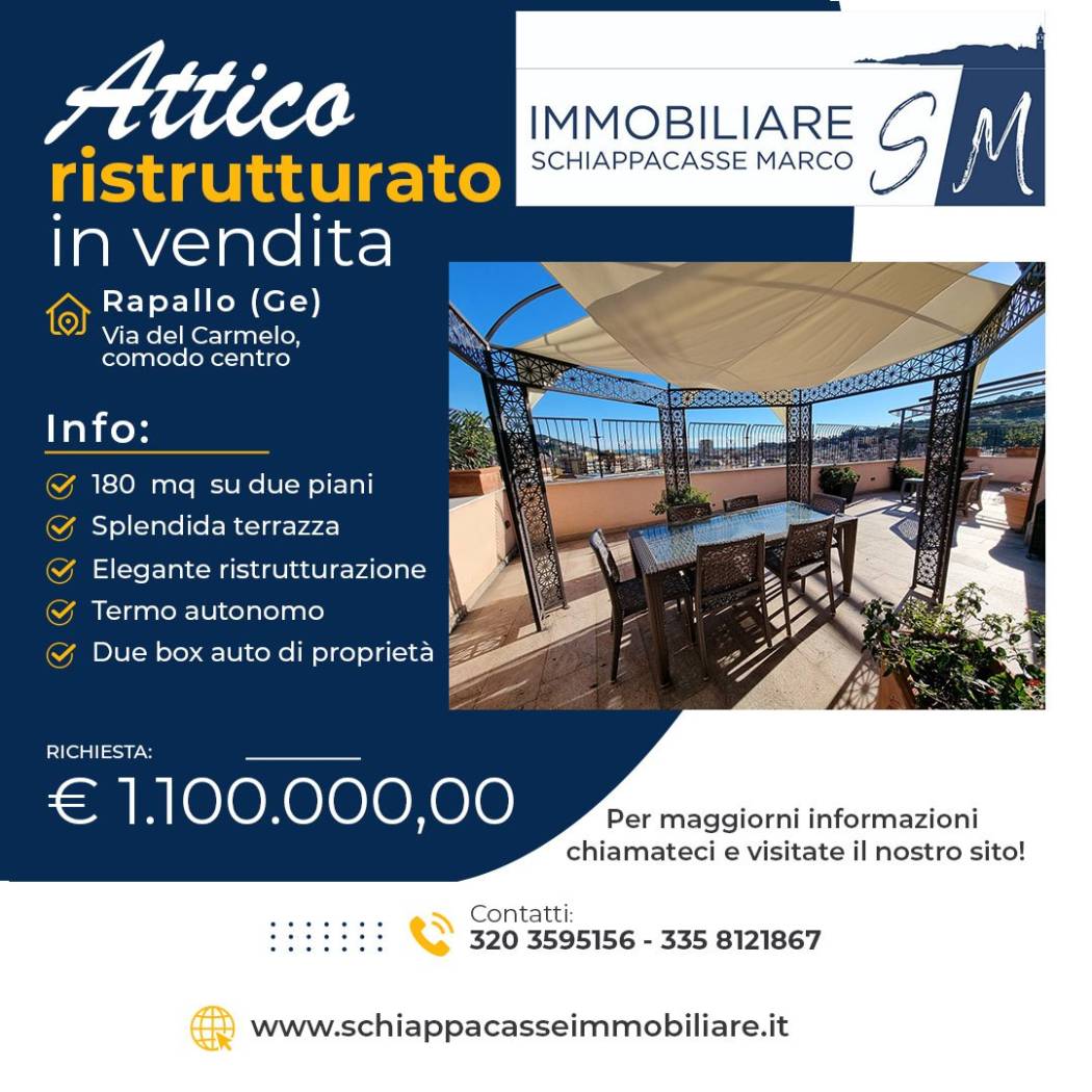 Attico via del Carmelo, Centro - Esterno Ferrovia, Rapallo