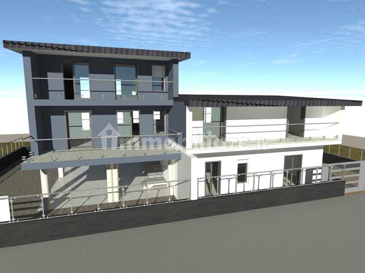 Villa bifamiliare via della Repubblica, Parete