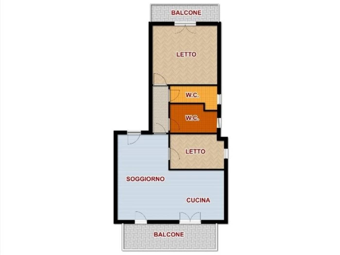 Trilocale buono stato, primo piano, Contrada