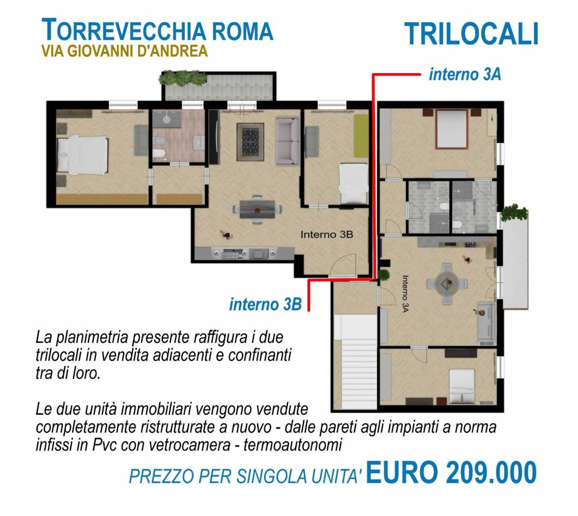 Trilocale via Giovanni d'Andrea 26, Torrevecchia, Roma