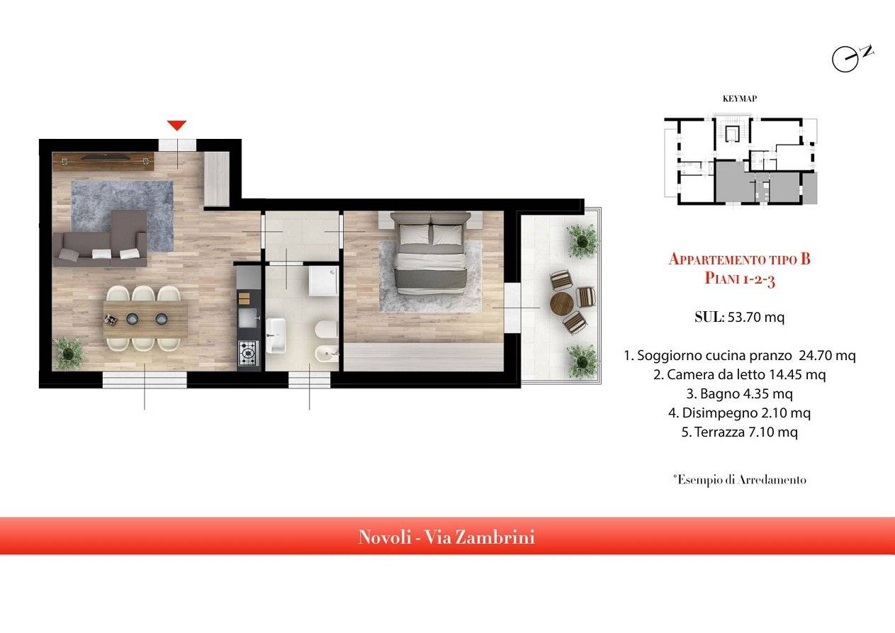 Bilocale via Alfredo Zambrini 34, Novoli, Firenze