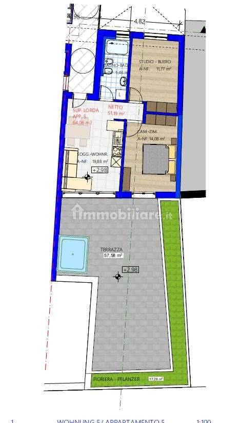 Trilocale nuovo, primo piano, Piani, Bolzano