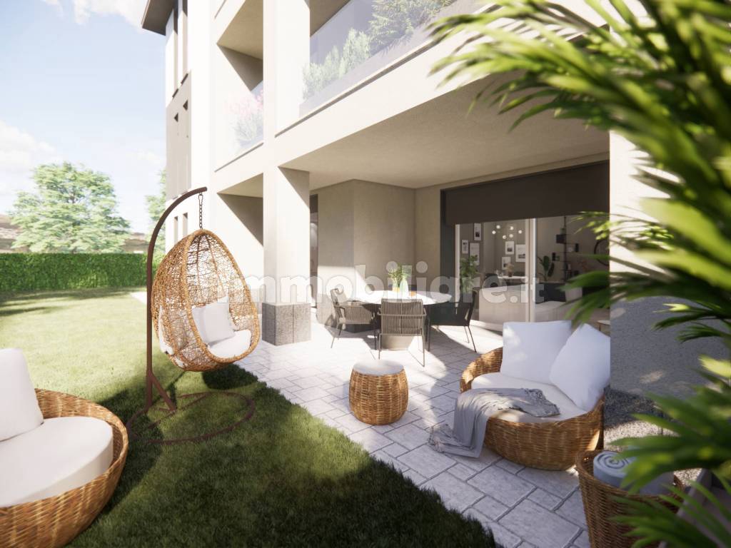 Vendita Appartamento Bareggio. Trilocale in via Armando Diaz. Nuovo, piano terra, con terrazza ...