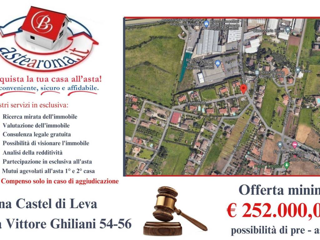 Asta per villa, via Vittore Ghiliani 55, Castel di Leva Roma, rif ...