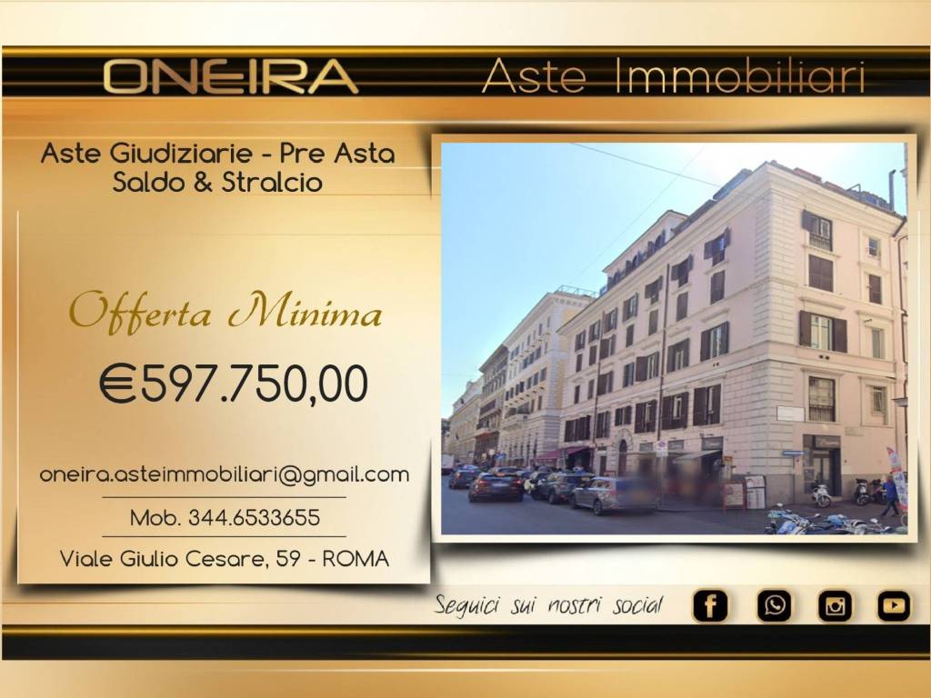 Asta per appartamento, via Camillo Benso di Cavour 294, Colle Oppio ...