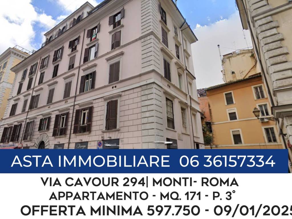 Asta per appartamento, via Camillo Benso di Cavour 294, Colle Oppio ...