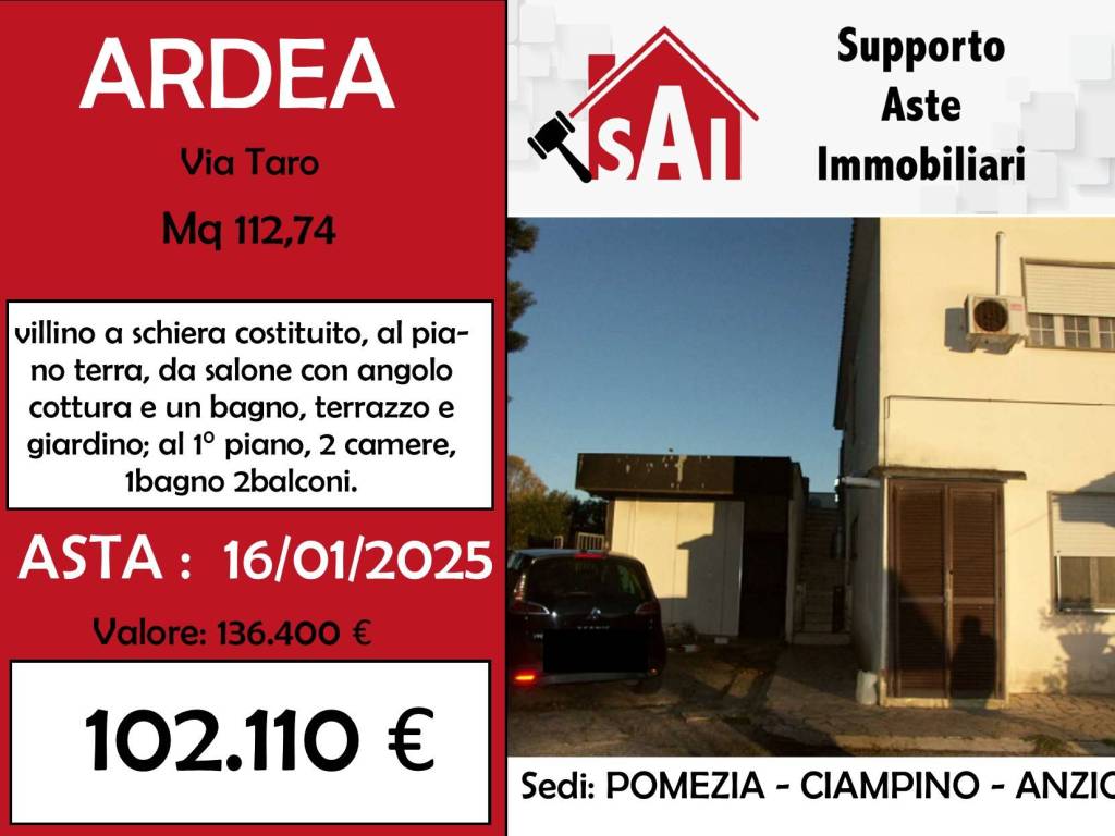 Asta per villa, via Taro, Tor San Lorenzo - Nuova California Ardea, rif ...