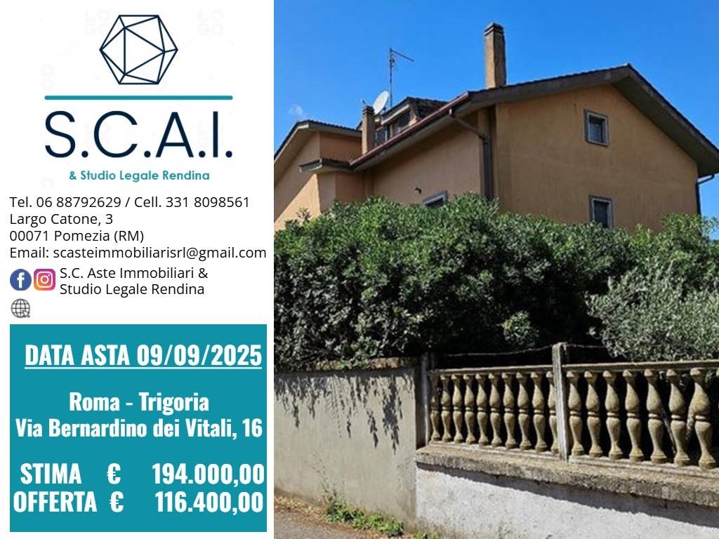 Asta per appartamento, via Bernardino dei Vitali 16, Trigoria Roma, rif ...